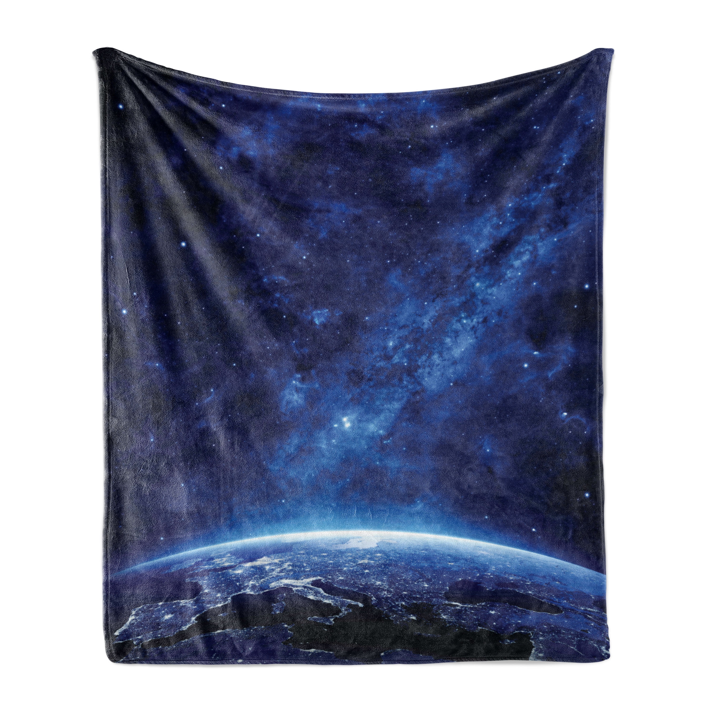 Space Soft Flannel Fleece Blanket, Earth at Night from Deep Atmosphere ...