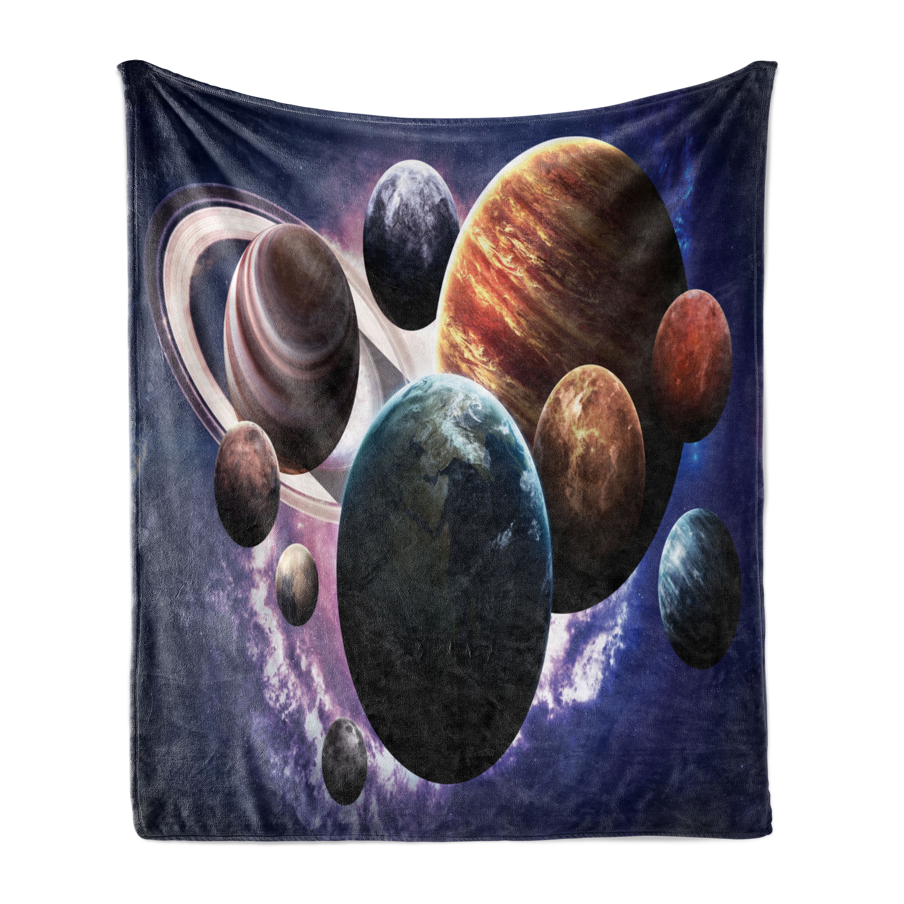 Space Soft Flannel Fleece Throw Blanket, Solar System Planets All ...