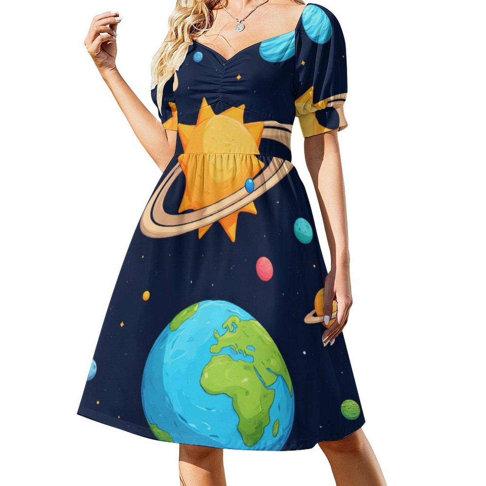 Space Solar System Adventure Summer Women's Dress 2025 Elegant Dresses ...