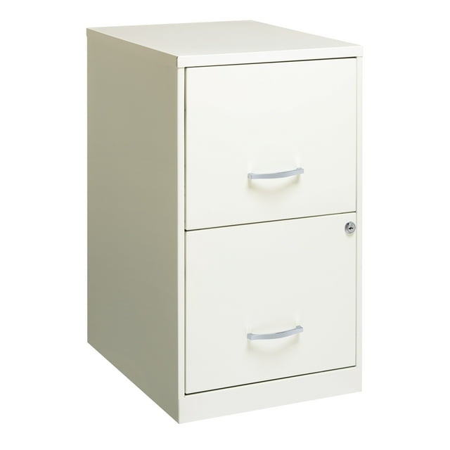"White Small Office Wide Space Solutions 18"" Deep Vertical 2 Drawer ...
