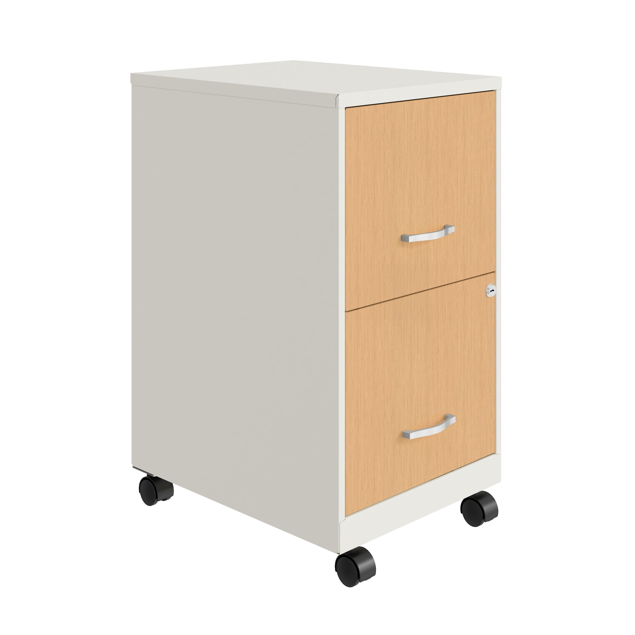 Space Solutions 18" Deep 2 Drawer Mobile File Cabinet with Wood Pattern ...