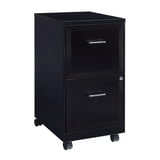 Space Solutions Black 2 Drawer Mobile Vertical File Cabinet for Small ...