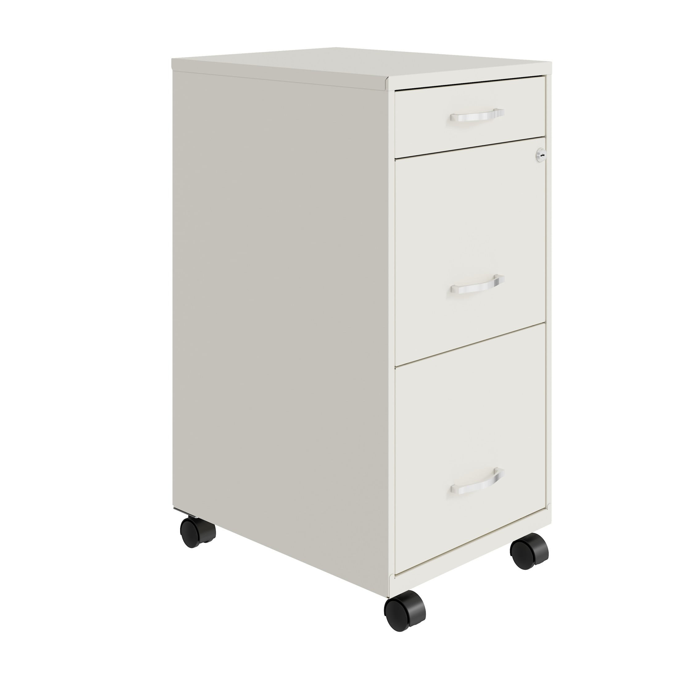 Space Solutions White 3 Drawer Office File Cabinet for Small Spaces ...
