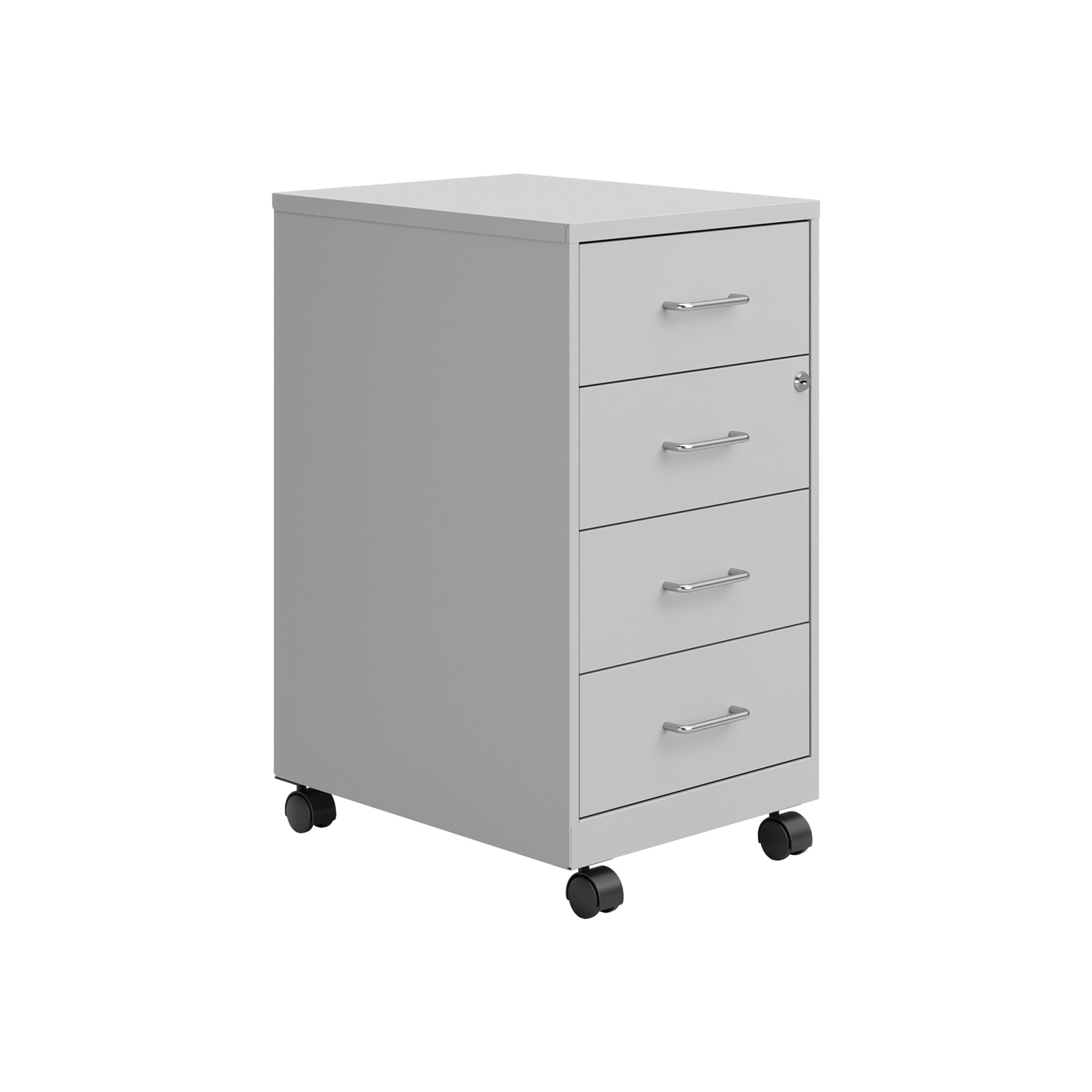 Space Solutions 18" Deep 4 Drawer Metal Mobile Organizer, 4 Box Drawers ...