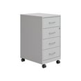 Space Solutions 18" Deep 4 Drawer Metal Mobile Organizer, 4 Box Drawers ...
