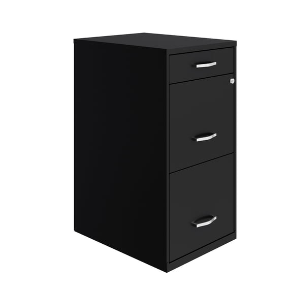 Space Solutions, Vertical File Cabinet, 3 Drawer Letter Width, Black ...