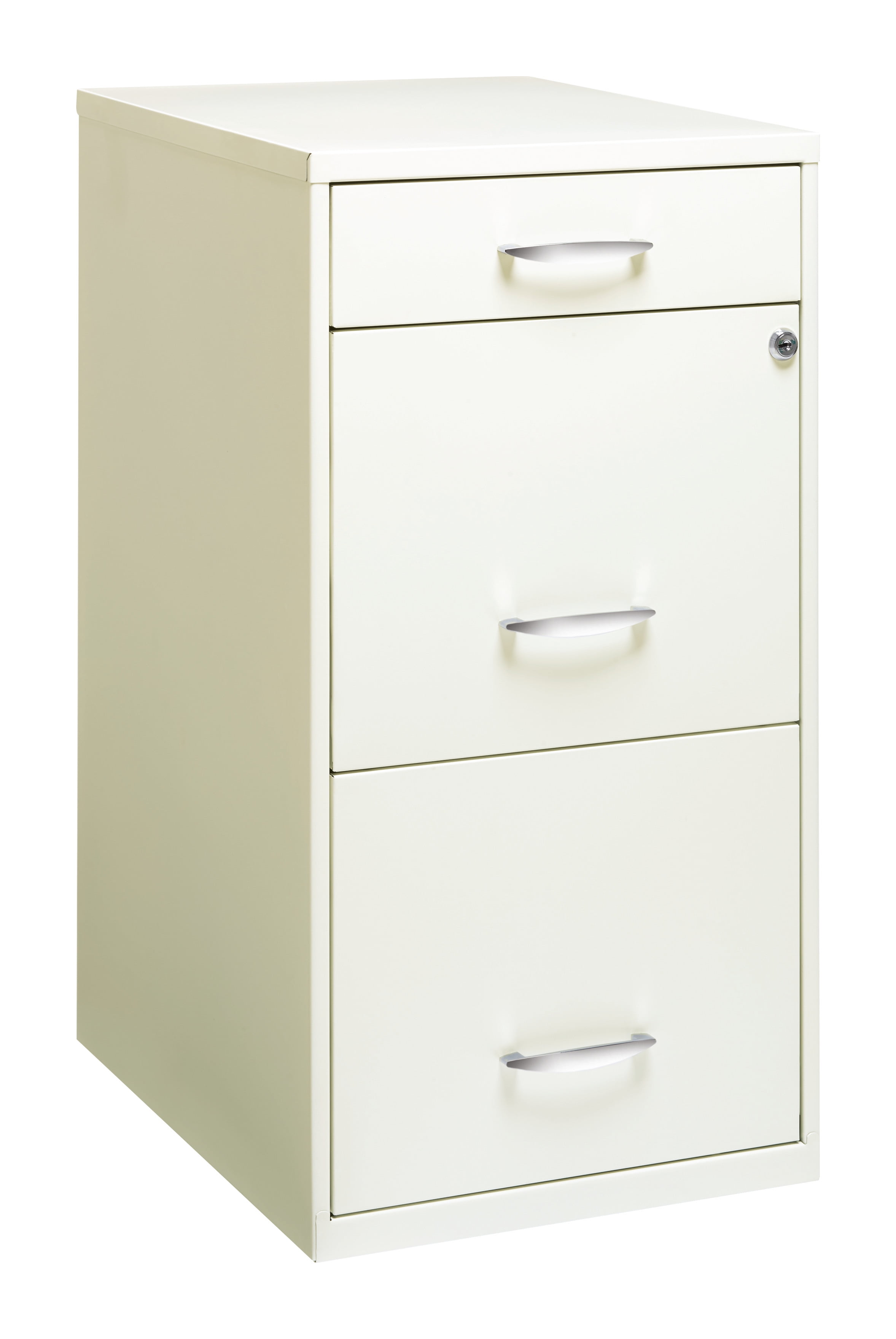 Pemberly Row Metal 3 Drawer Steel File Cabinet in White - Walmart.com