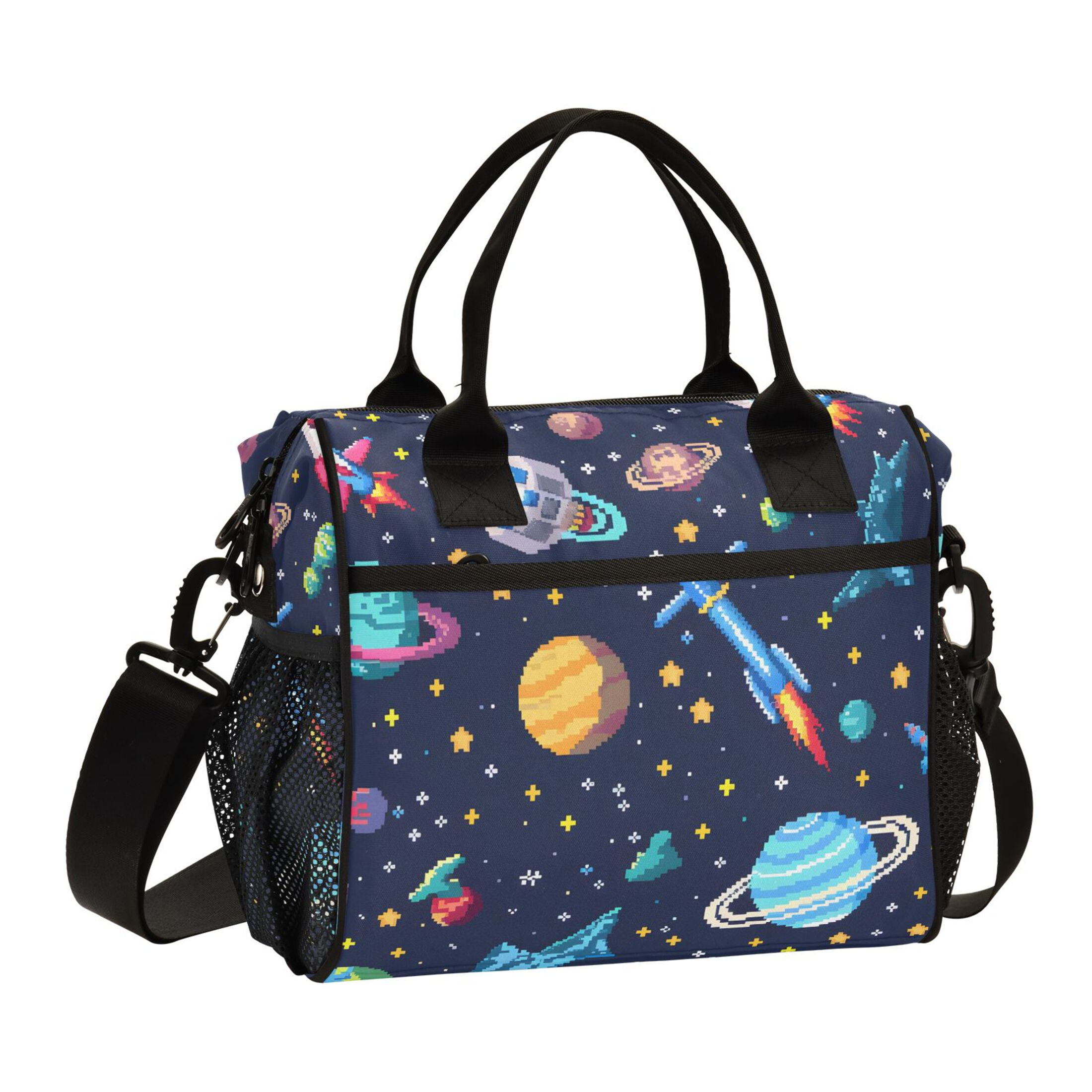 Space Stars Planet Rocket Lunch Bag Insulated Lunch Box Leakproof ...