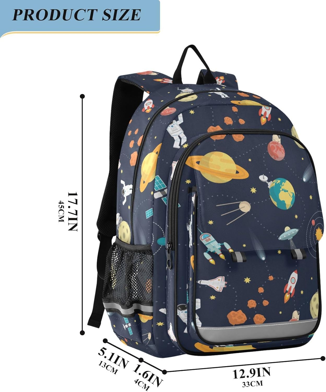 Space Stars Planets Astronaut Kids Backpack Multi Compartment Primary ...
