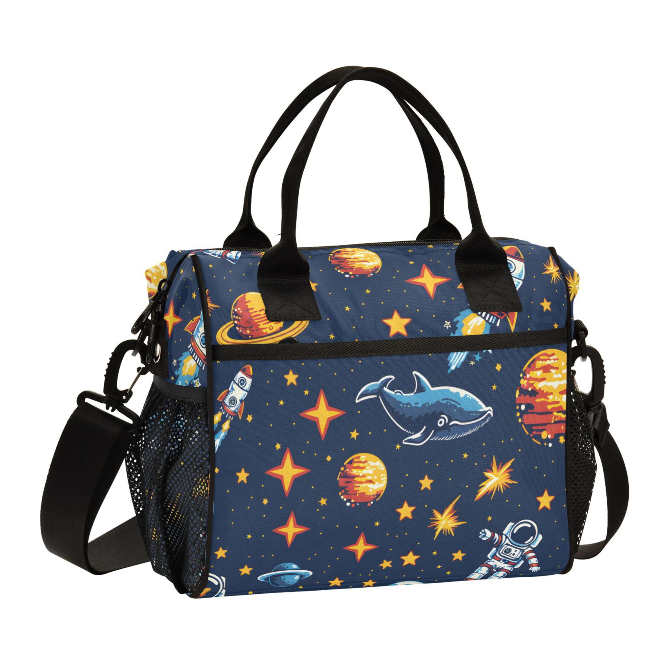 Space Stars Rocket Whale Lunch Bag Insulated Lunch Box Leakproof ...