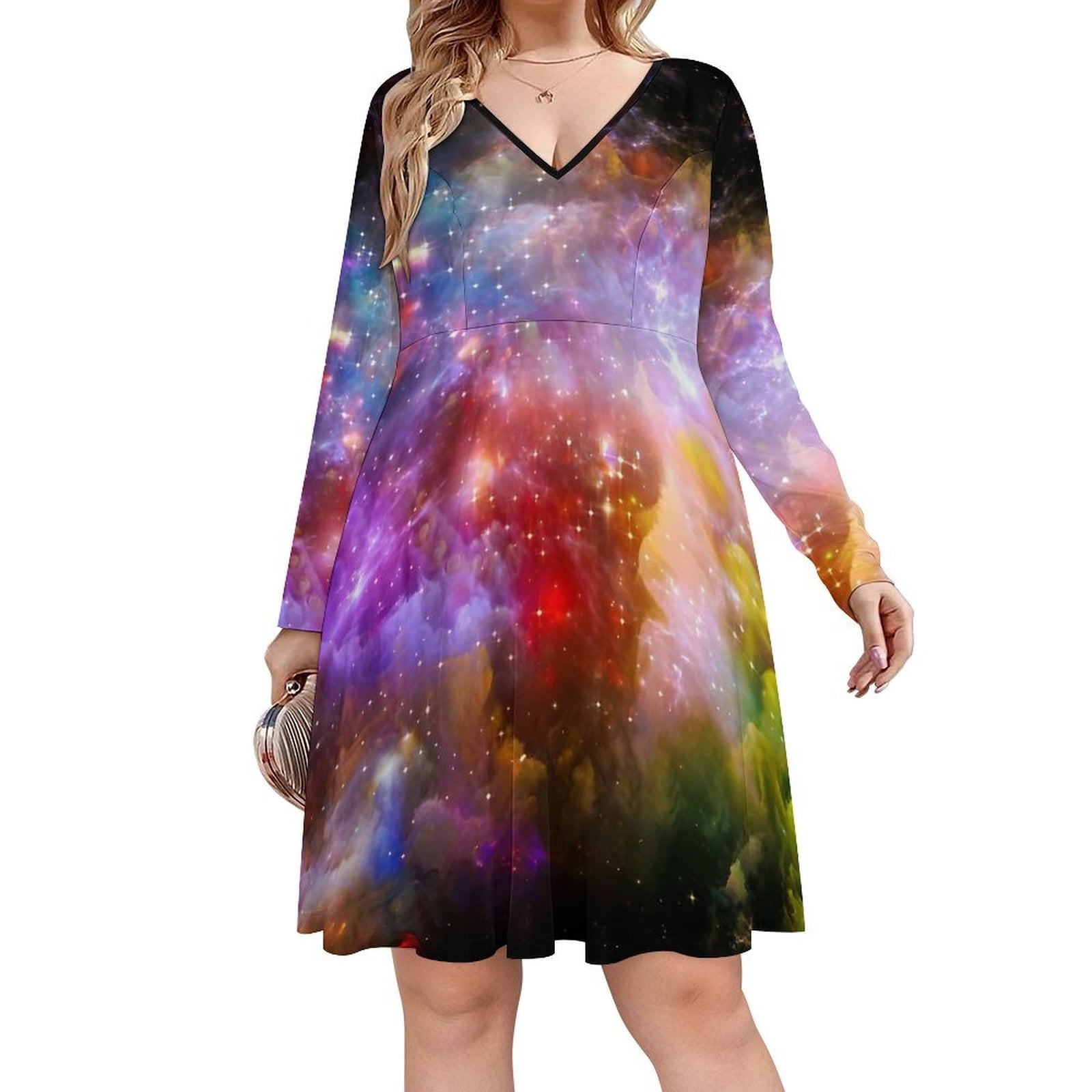Space Stars The Universe Background Astral Long Sleeve Dresses For ...
