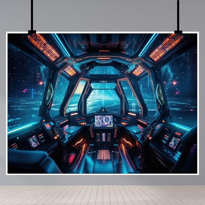 Space Station Backdrops Spaceship Purple Interior Space Capsule ...
