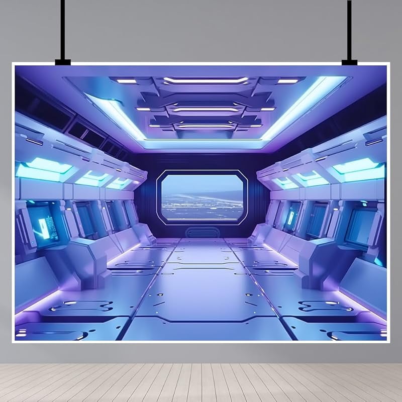 Space Station Backdrops Spaceship Purple Interior Space Capsule ...