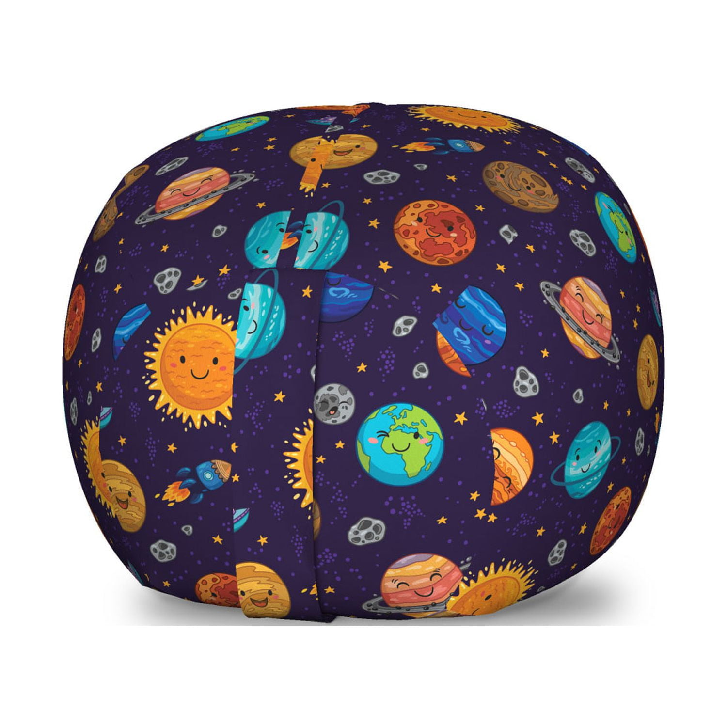 Space Storage Toy Bag Chair, Cheerful Planets as Sun Mercury Venus ...