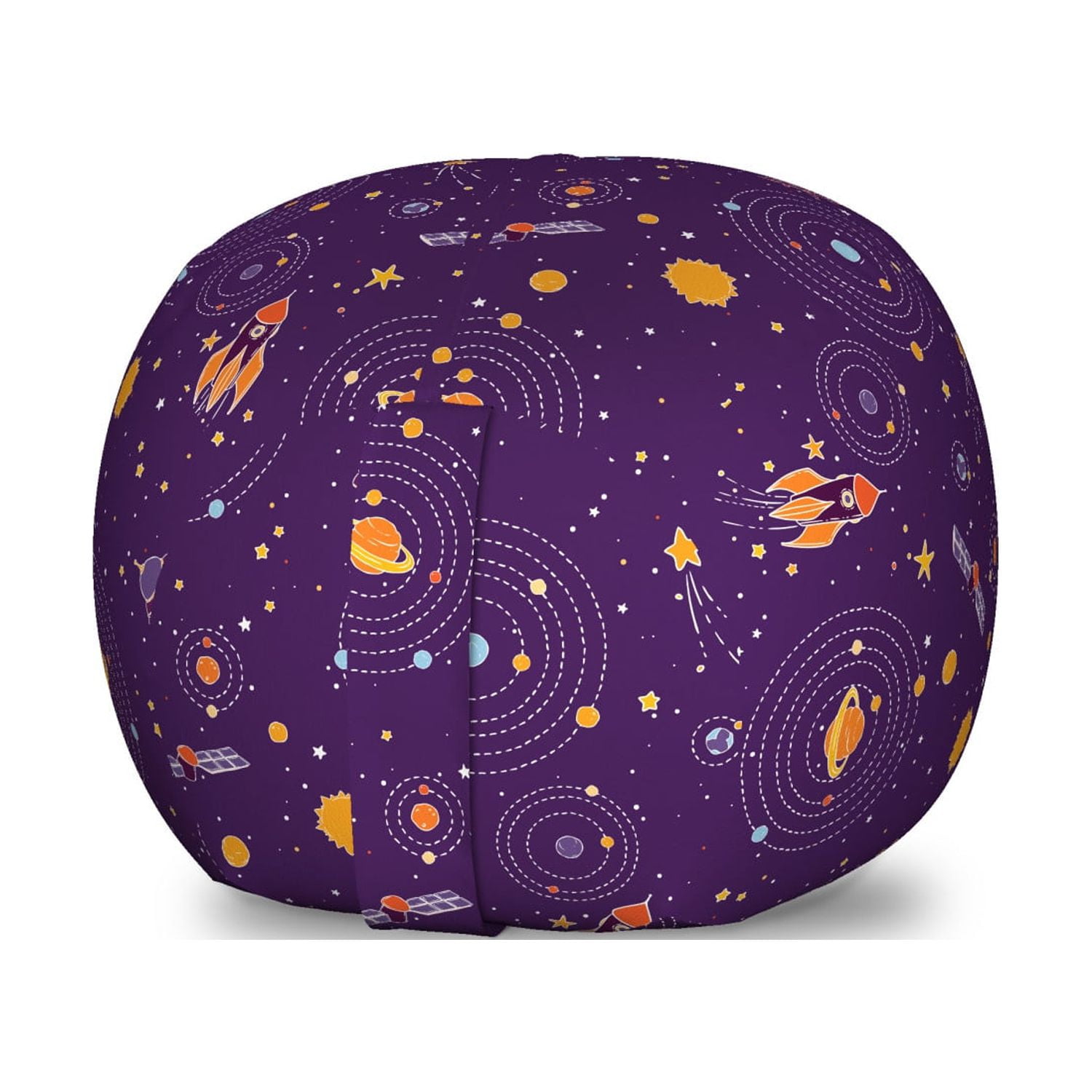 Space Storage Toy Bag Chair, UFOs Planets Stars Illustrations in ...