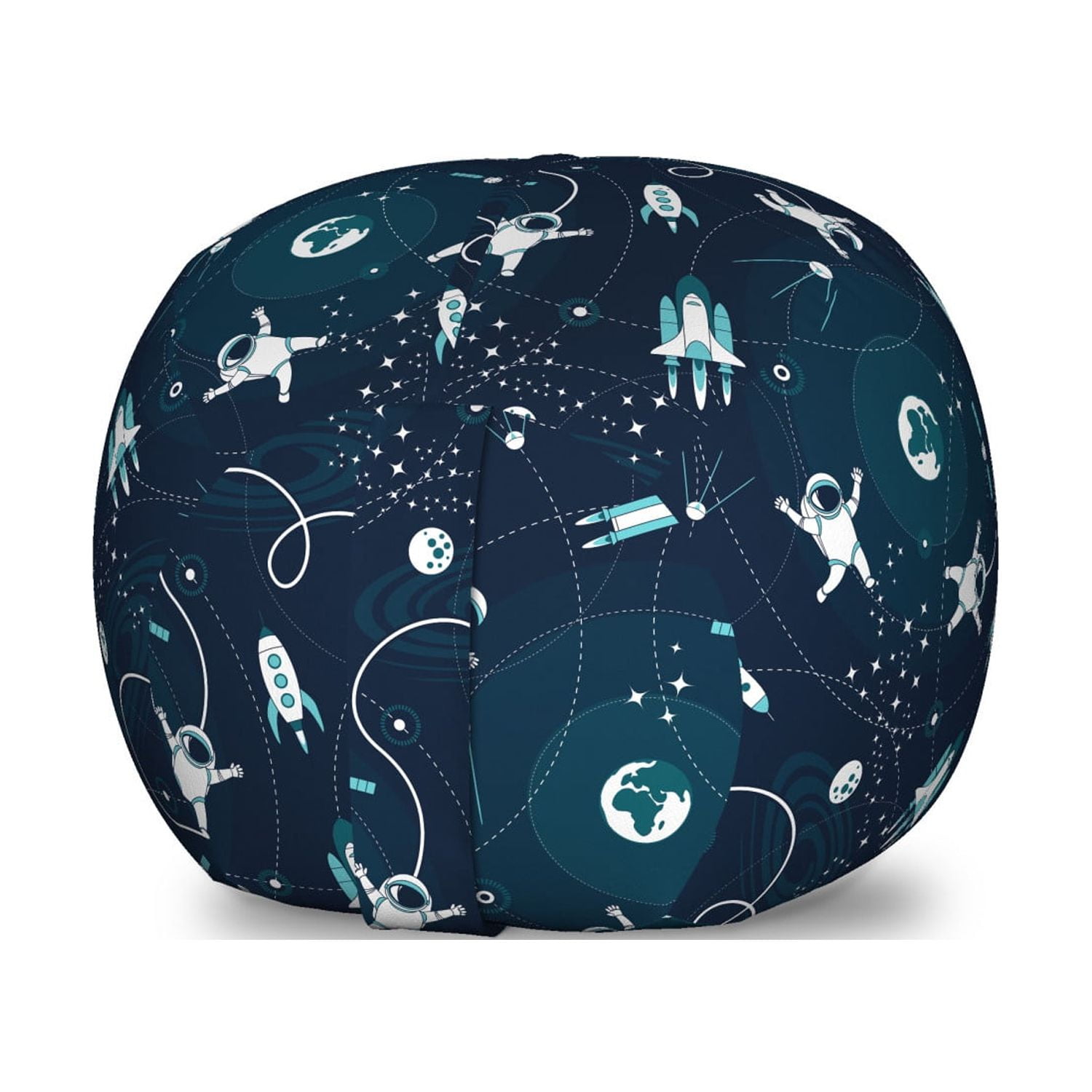 Space Storage Toy Bag Chair, World's Orbit with Spaceships Astronauts ...