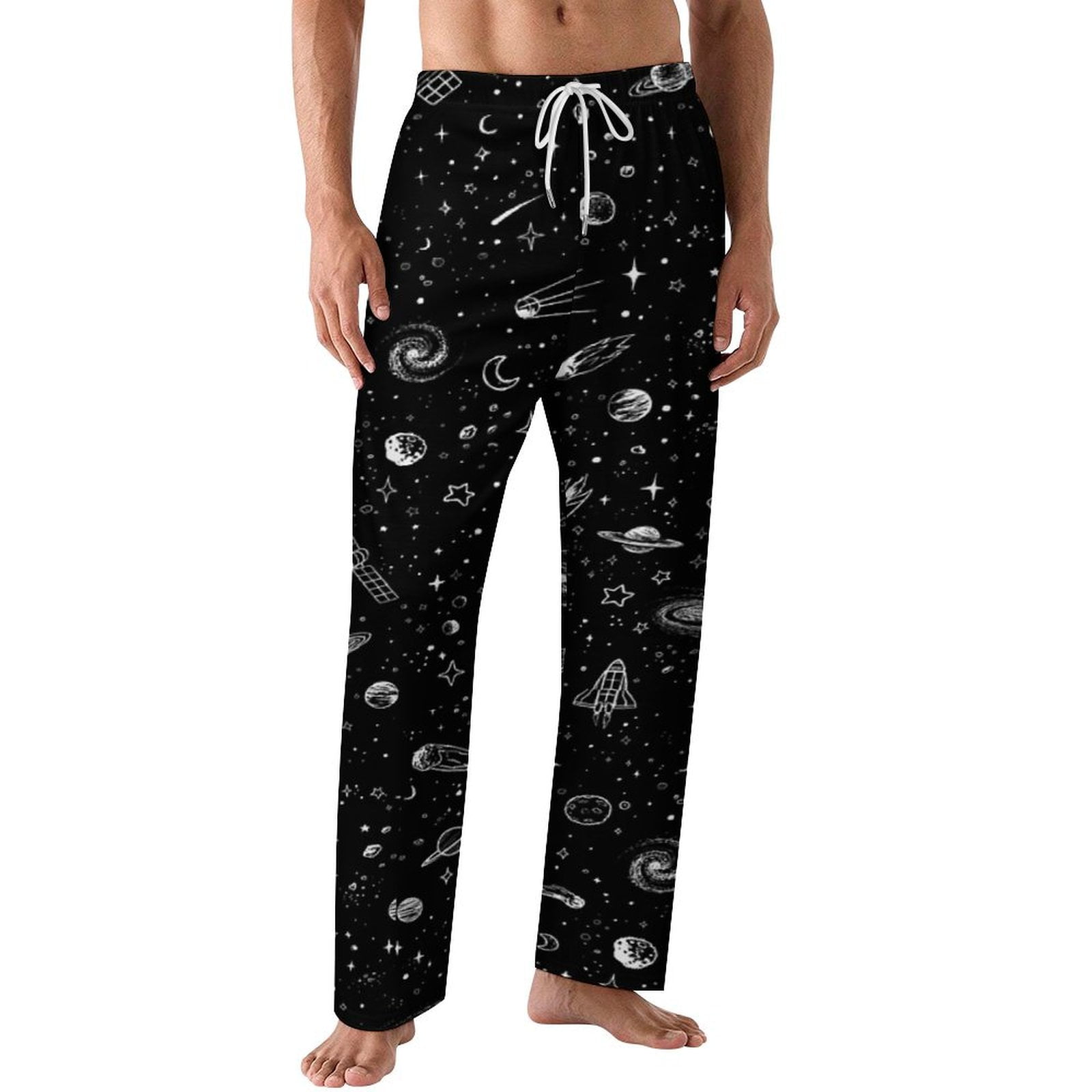 Space Stuff Planets Satellite Stars Mens Pajamas Pajama Pants Mens ...