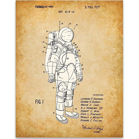 Space Suit Art Print - 11x14 Unframed Patent Print - Great Gift for ...