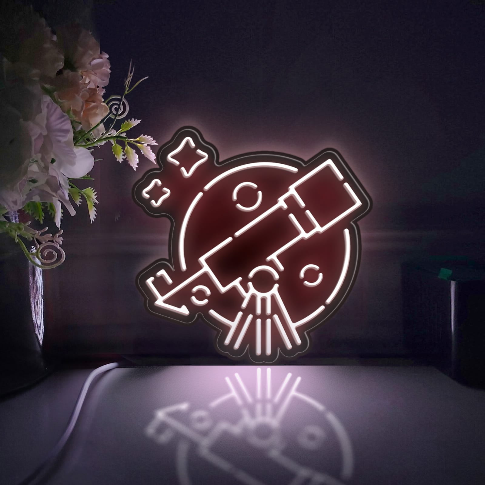 Space Telescope Led Light Box, Dimmable Neon-Like Light Signs USB Power ...