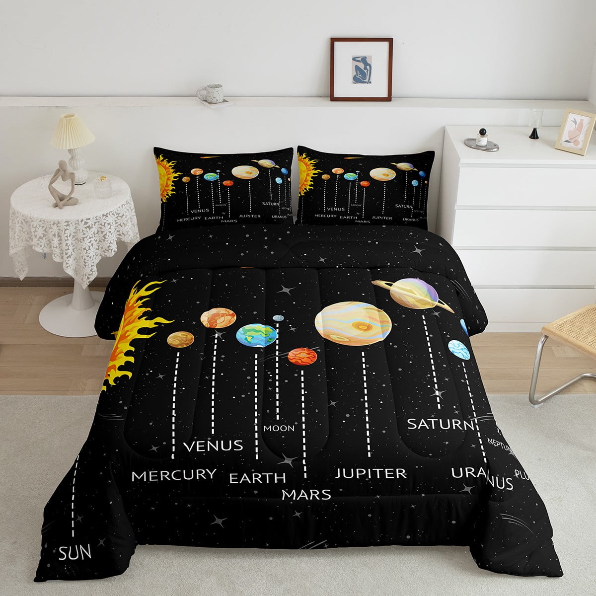 Space Theme Comforter Set Full Universe Themed Bedding Set for Boys ...