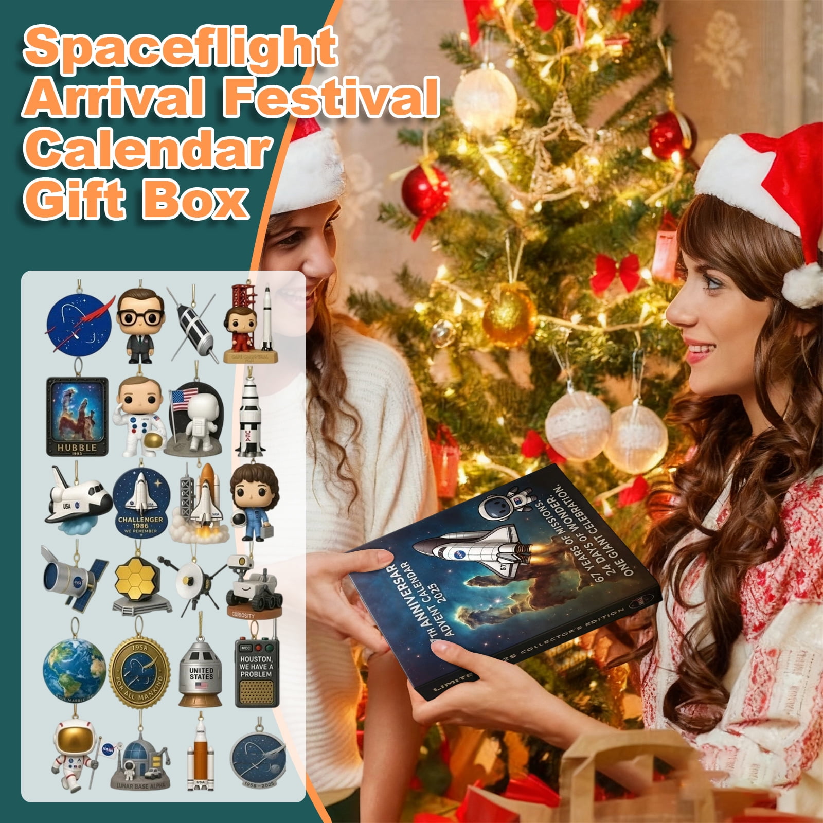 Space Theme Countdown Calendar 2025,2D Plane Box 24PC Aerospace Advent ...