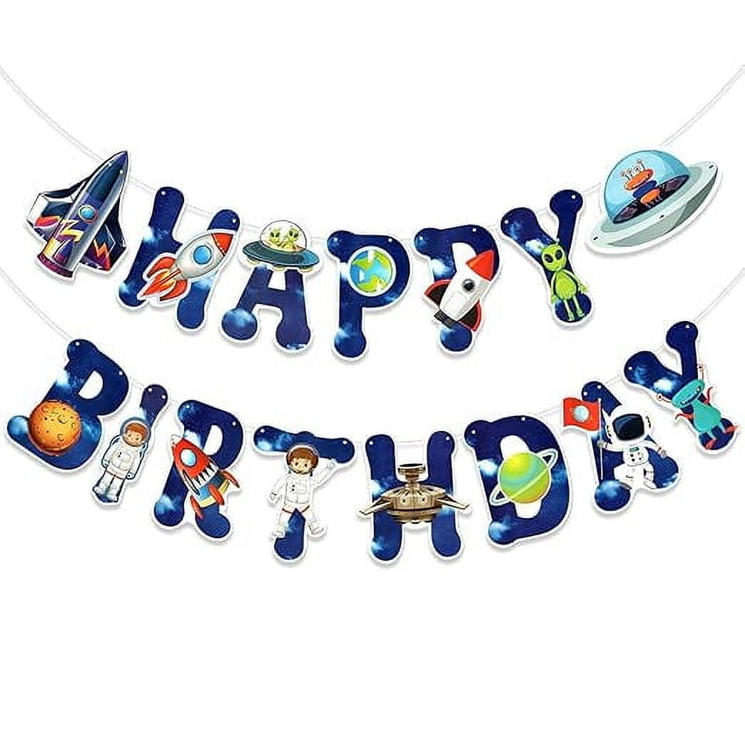Space Theme Happy Birthday Banner Decoration Items for Kids Birthday ...