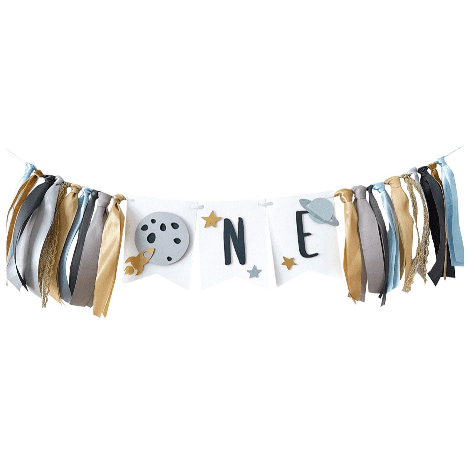 Space Theme High Chair Banner Baby Boy First Birthday Banner Birthday ...