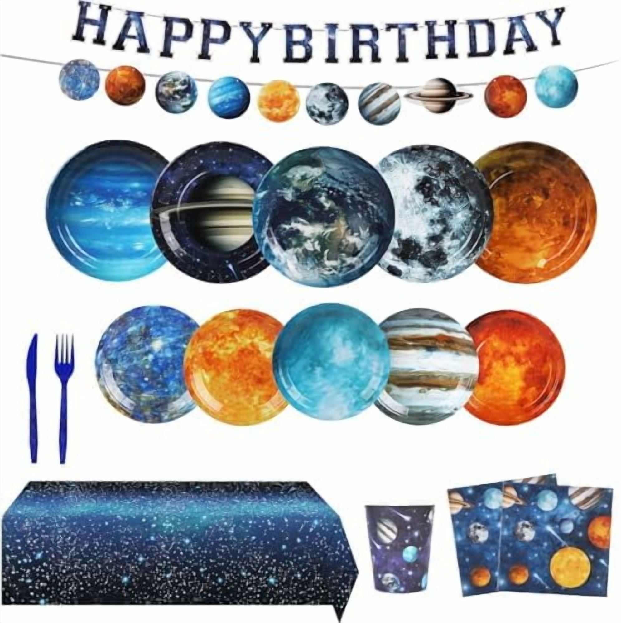 Space Theme Party Decorations,182pcs Galaxy Planet Outer Space ...