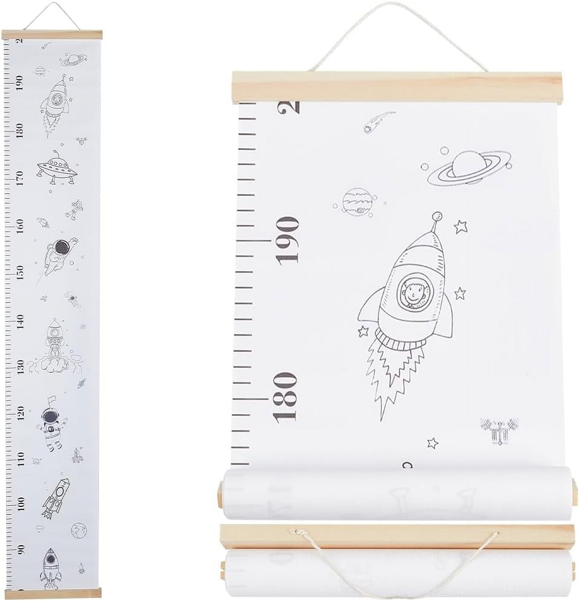 Space Theme Pattern Removable Height Chart for Kids Wood & SGC Hanging ...