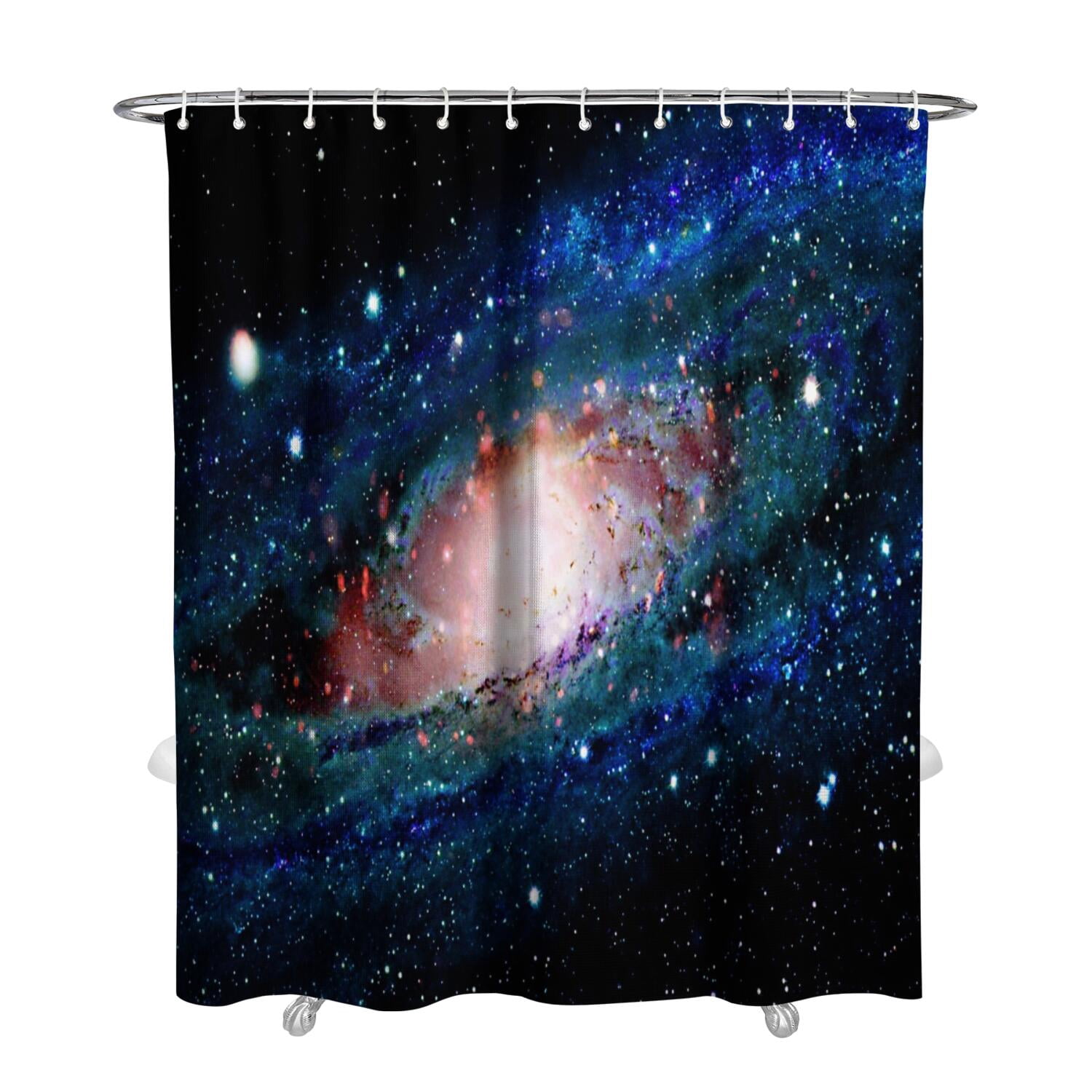 Space Themed Shower Curtain, Astronaut Planet Moon Stars Sci-fi Lovers ...