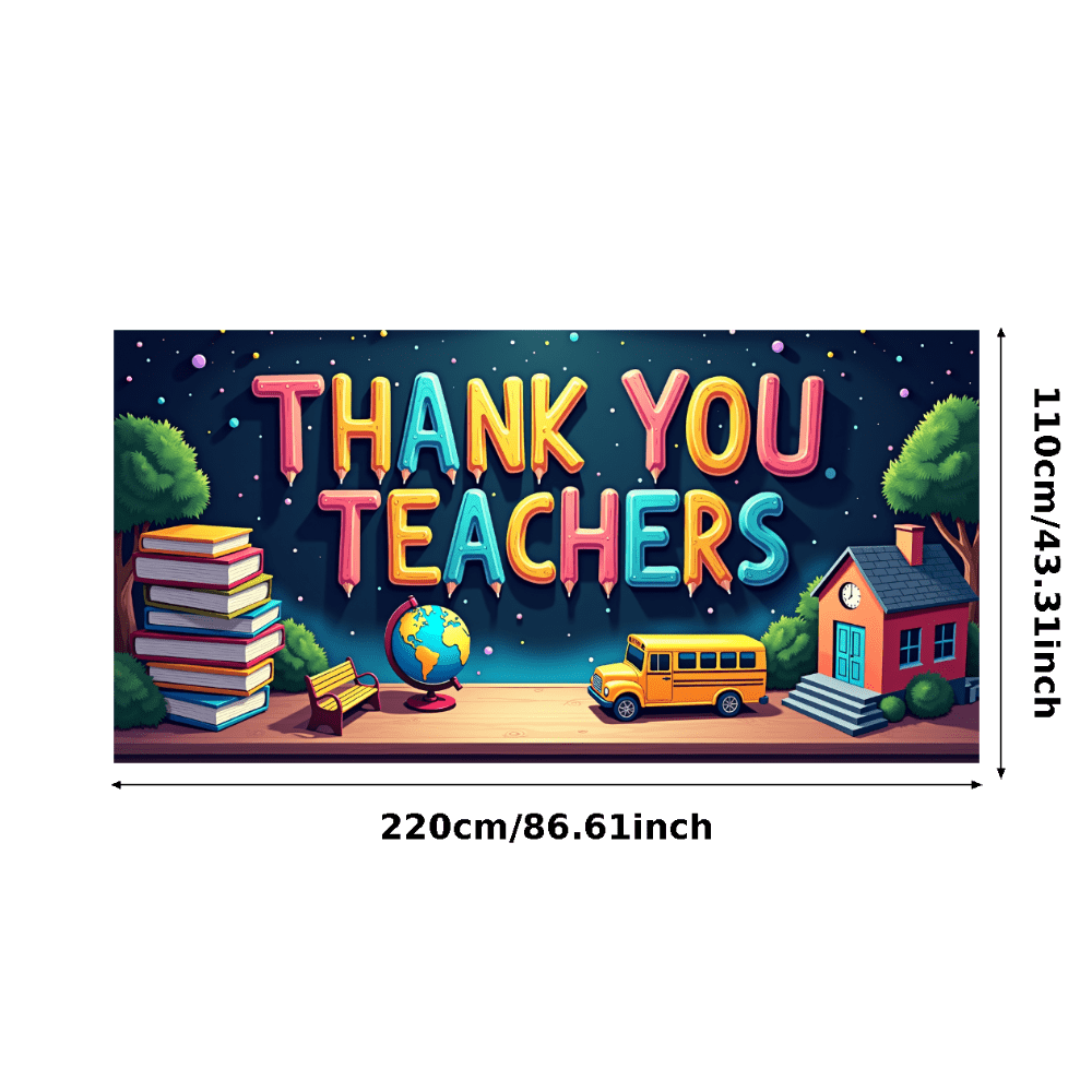 Space Themed Thank You Teachers Banner Backdrop Background Decor Party ...