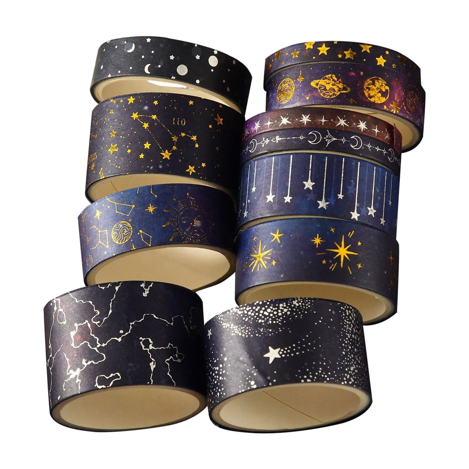 Space-Themed Washi Tape Set (20 Rolls), Metallic Scrapbooking Supplies ...