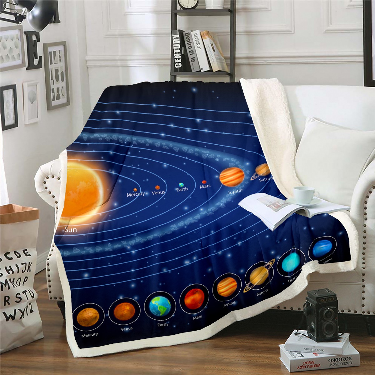 Space Throw Blanket Solar System Blanket Universe Themed Fleece Blanket ...