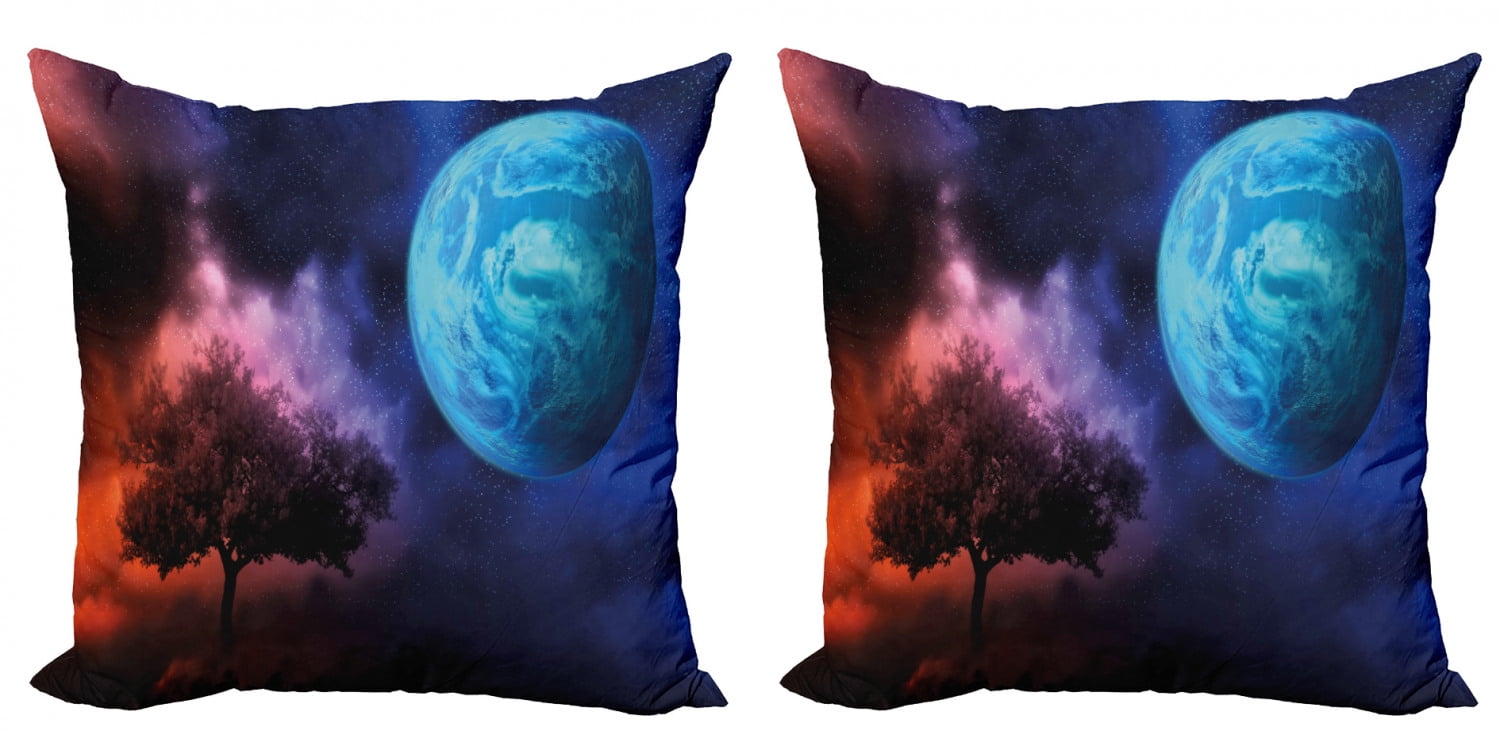 Ambesonne Space Throw Pillow Cover 2 Pack, Futuristic Tree of Life, 20 ...