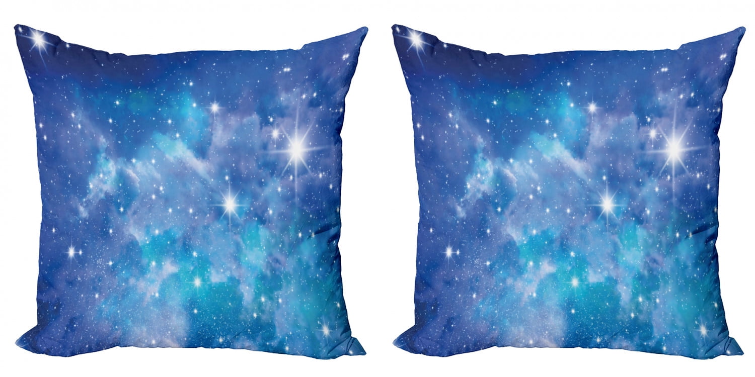 Ambesonne Space Throw Pillow Cover 2 Pack, Planet Star Clusters, 16 ...