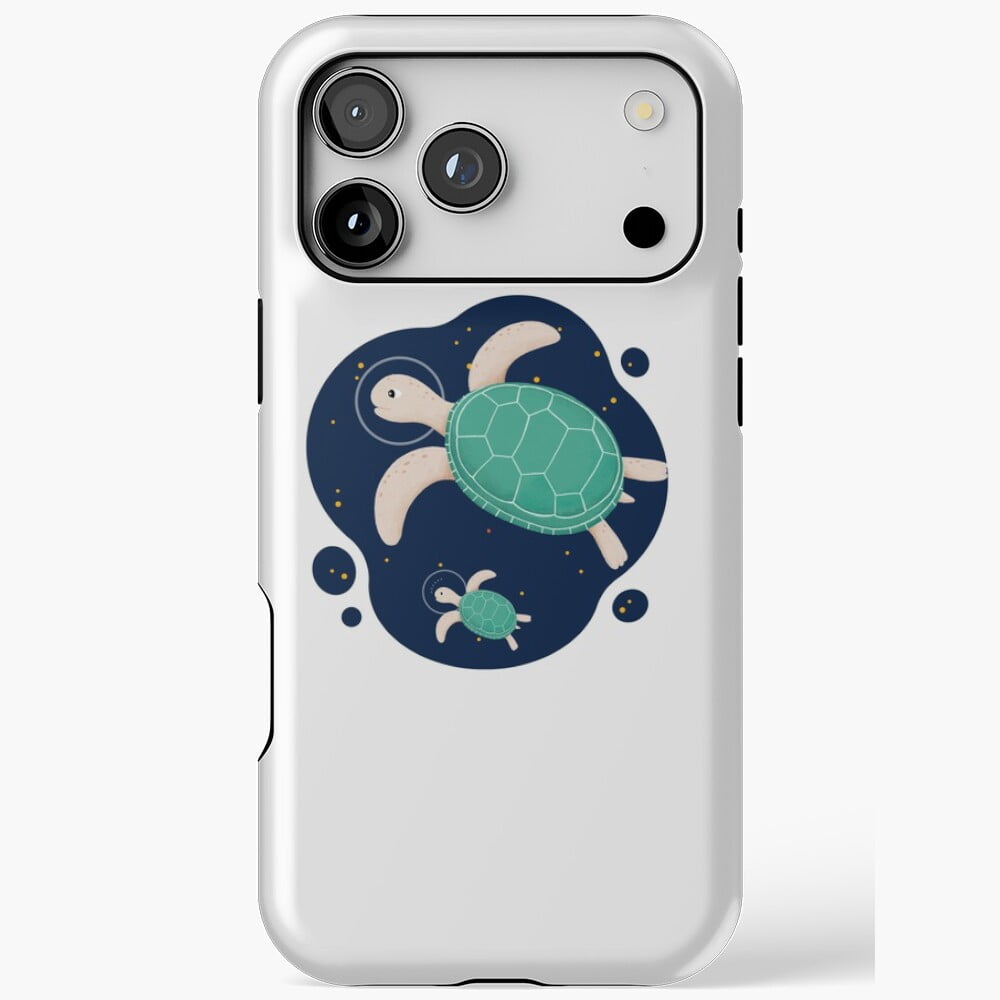 Space Turtles Cosmic Kawaii Cartoon Phone Case for iPhone 11 through 17 ...