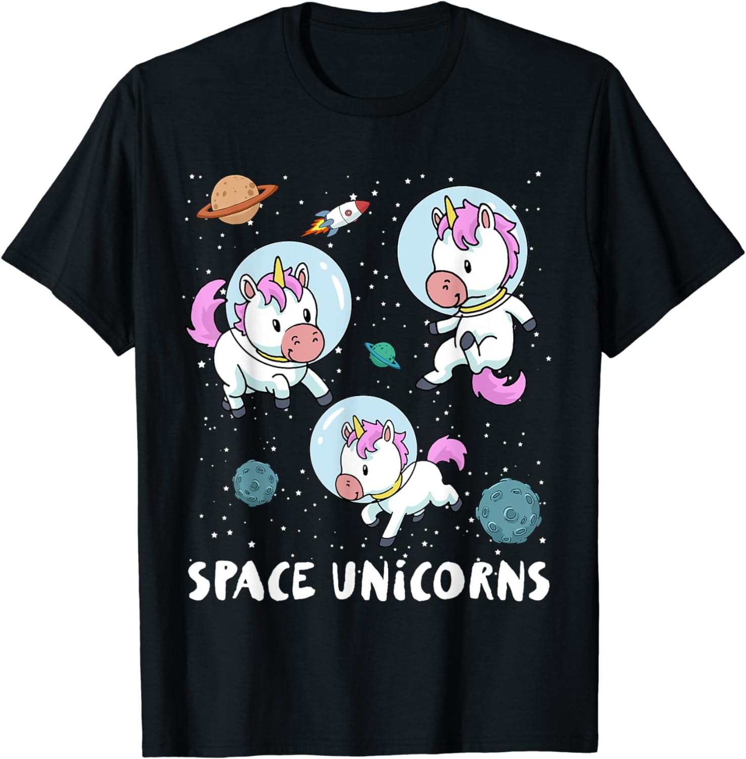 Space Unicorns T-Shirt Funny Astronaut Planet Travel Tee - Walmart.com