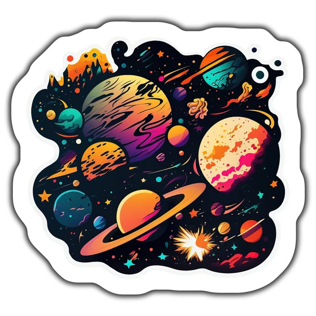 Space Universe Sticker, Galaxy Theme Stickers, Outer Space Planets Decal, Vkindle Sticker ...