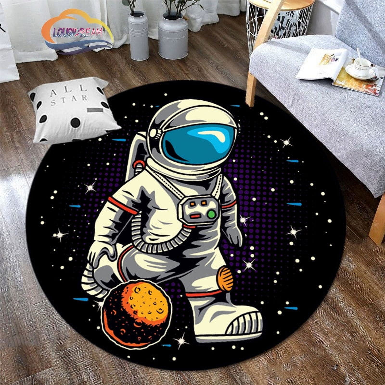 Space Universe Vector Ufo and Many Planets In Galaxy Round Bedroom ...