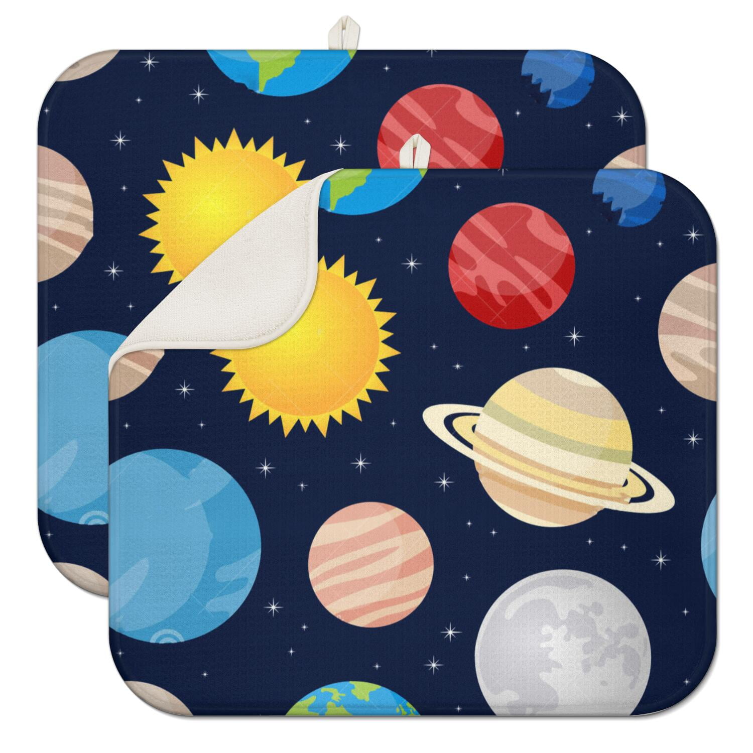 Space Vehicle and Cartoon Car Coffee Mat – Ultra Absorbent Microfiber ...