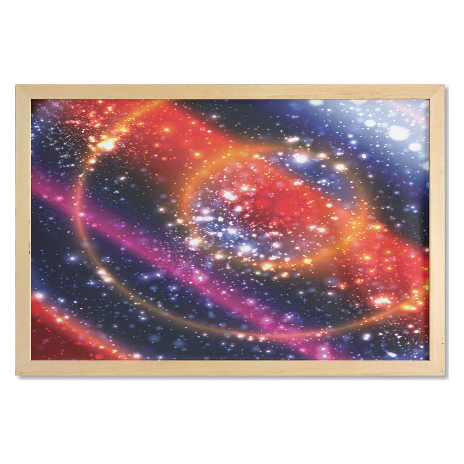 Space Wall Art with Frame, Apocalyptic Cosmos Design Circular Striped ...