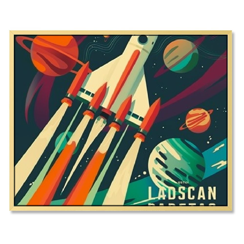 Space Wall Art Retro Poster - Print Posters, Vintage Space Wall Art, Wall Art Space Posters ...