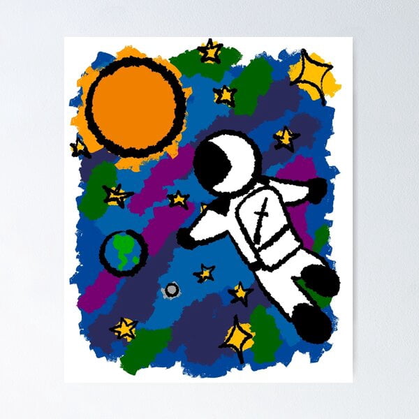 Space Wanderer Poster Wall Art, Modern Wall Decor For Living Room ...