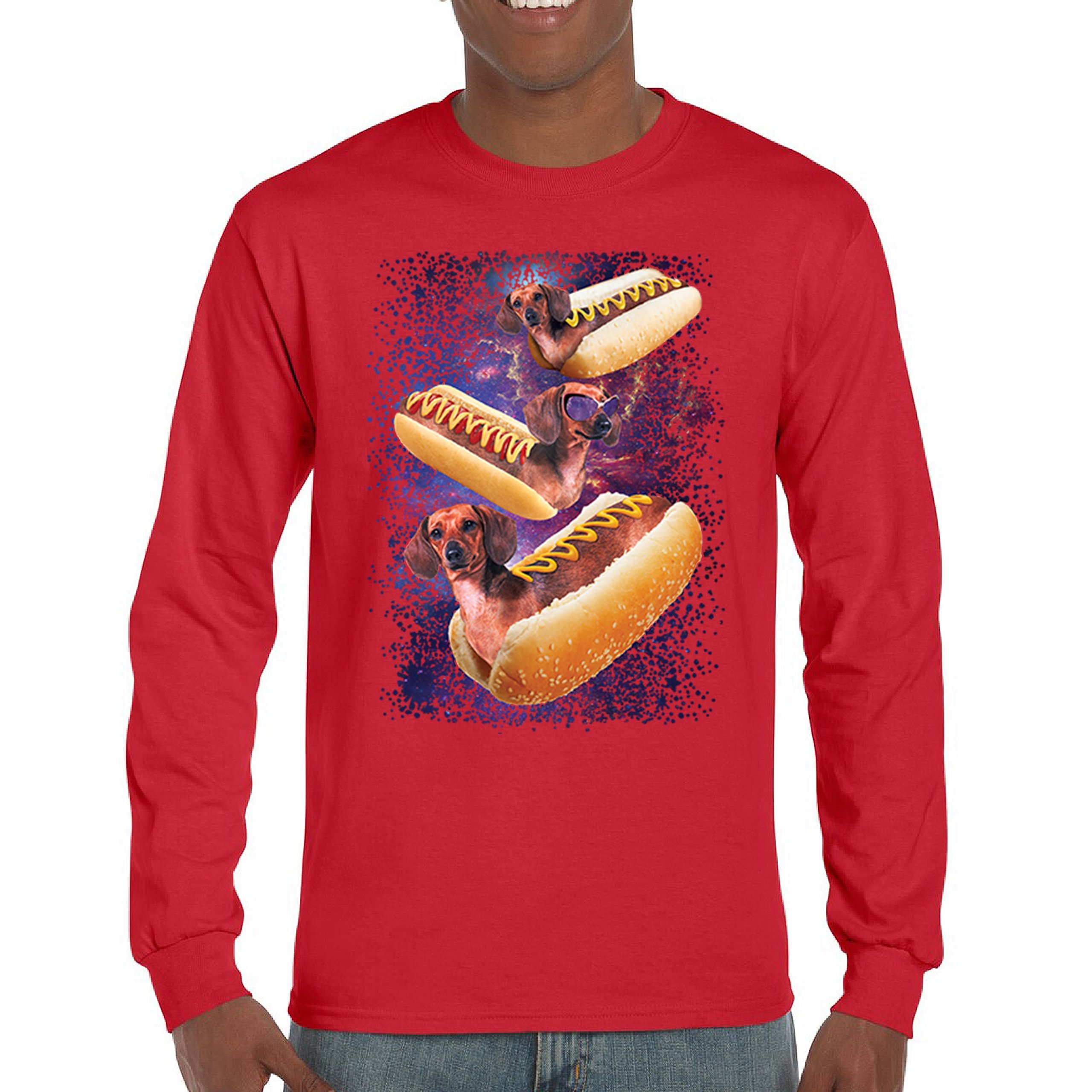 Space Weiners Long Sleeve T-shirt Funny Meme Dachshund Hot Dog for Cool ...