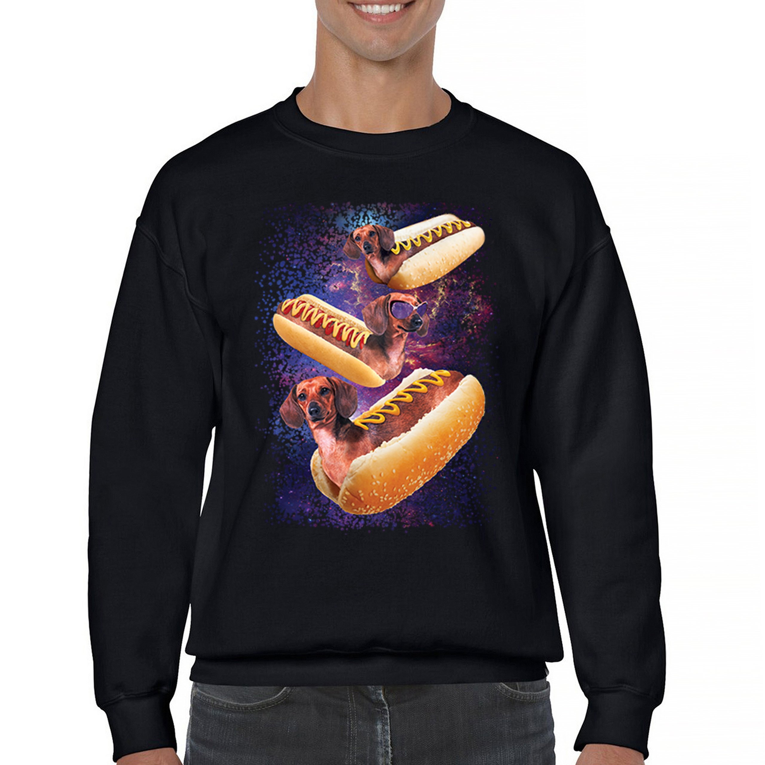 Space Weiners Sweatshirt Funny Meme Dachshund Hot Dog for Cool Animal ...