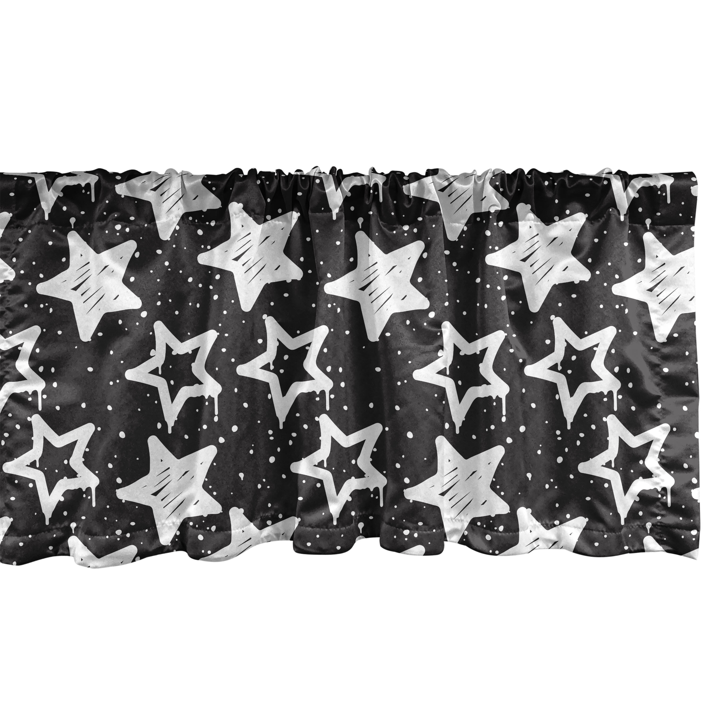 Ambesonne Space Valance Pack of 2, Flowing Stars Graffiti Style, 54"X18 ...