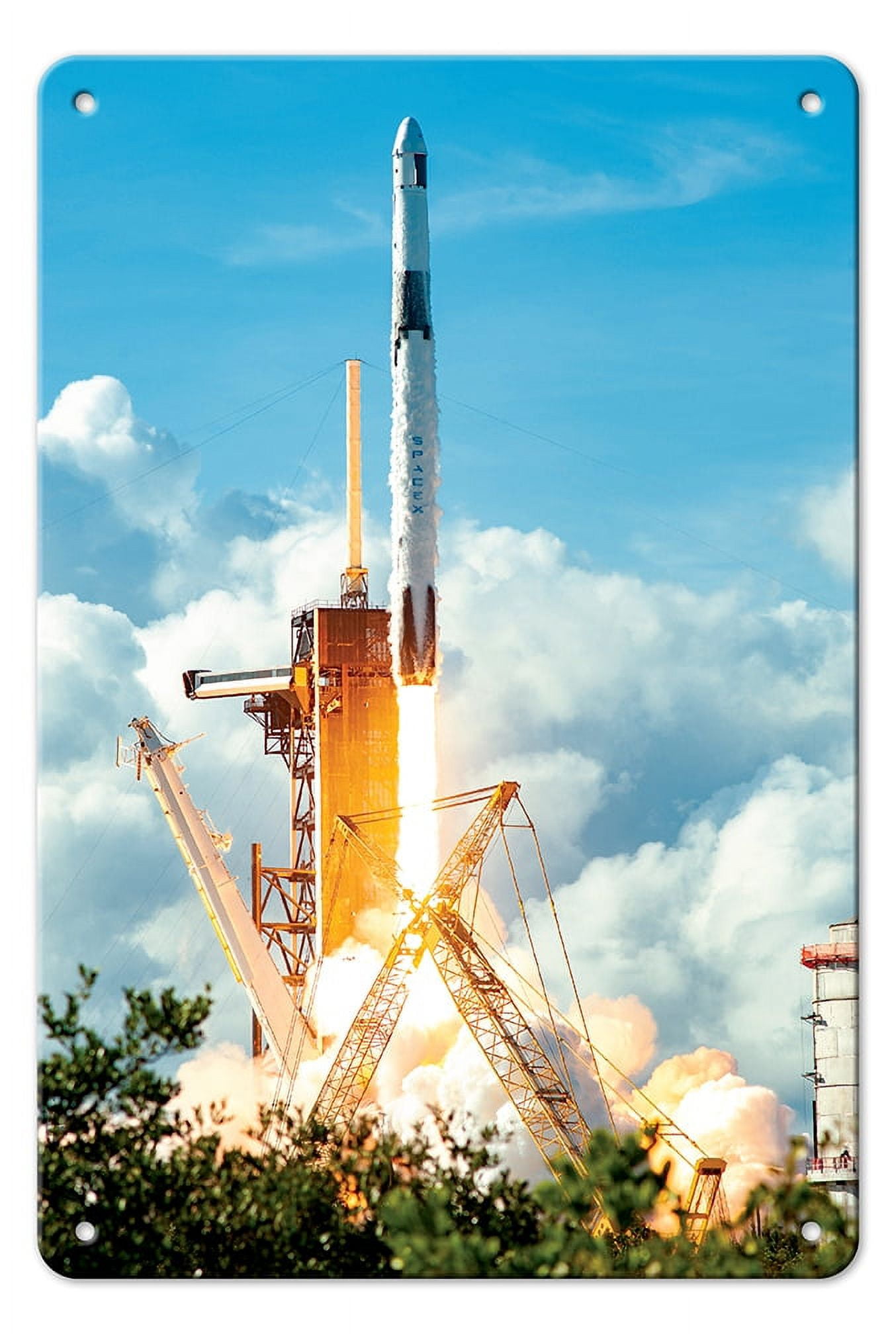 Space X Launch - NASA Color Photo by Paul Hennessy - 8 x 12 inch ...
