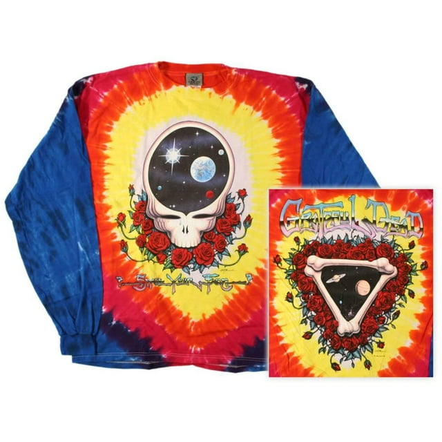 Grateful Dead Men's Space Your Face Tie Dye Long Sleeve Large Multi ...