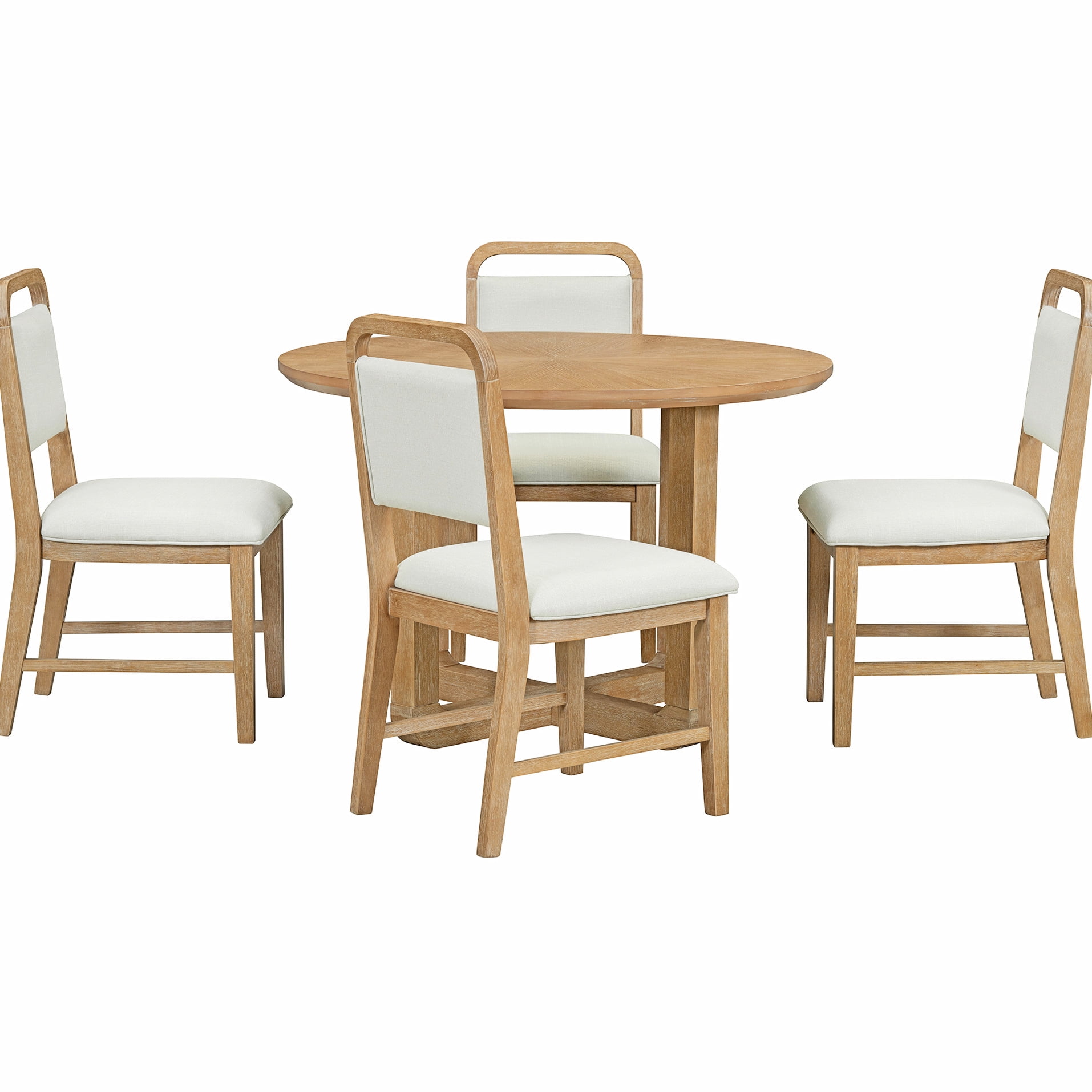 Space-saving Dining With Radial Design Table & Chairs - Natural Saving ...