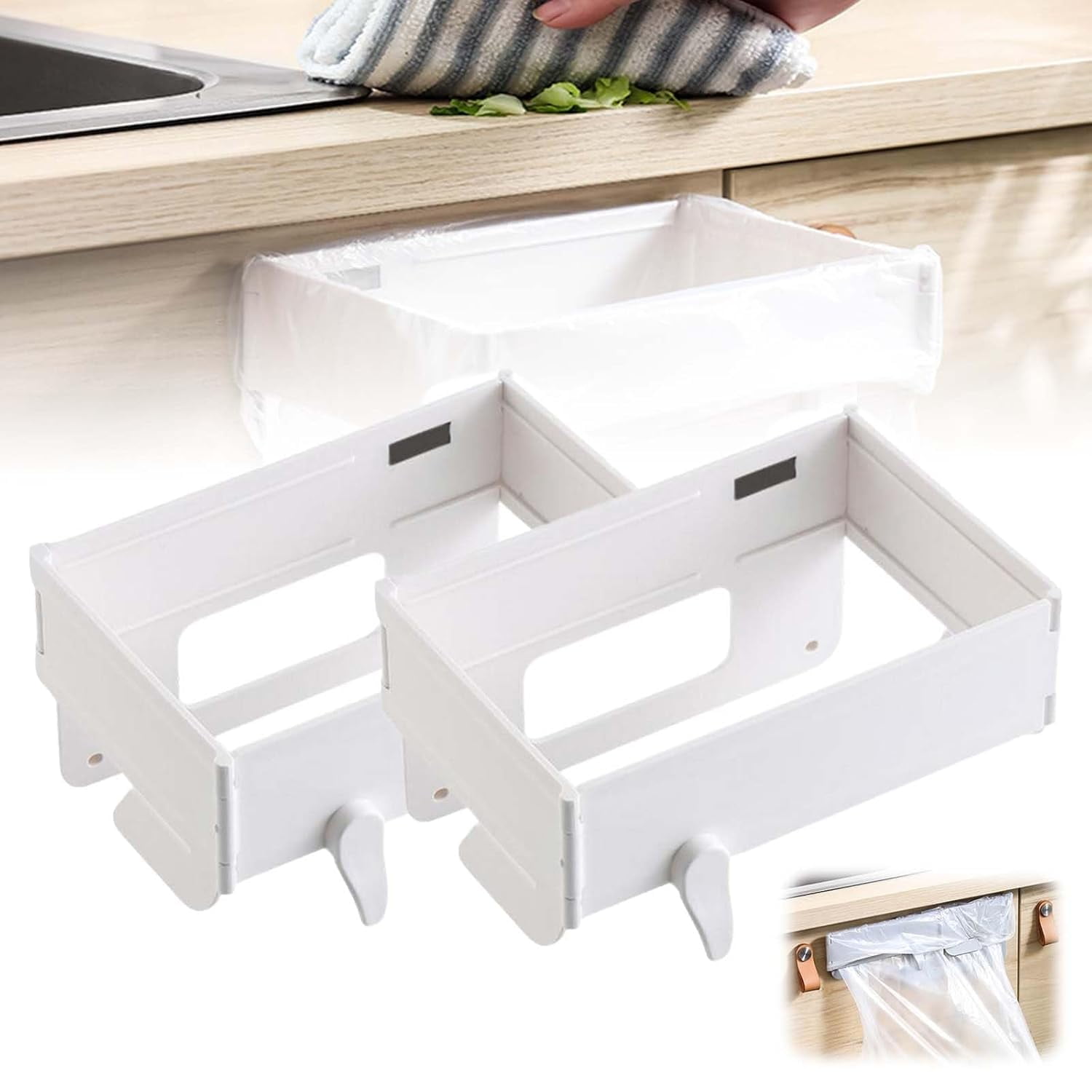 Space‑saving Foldable Trash Bag Holder, Foldable Trash Bag Holder Wall ...